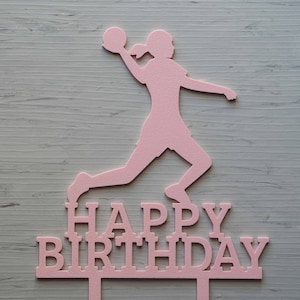 Happy Birthday Topper, Female Handball Cake Toppers, Handball Toppers ...