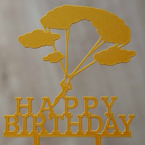 Parachuting Topper, Parachute Topper, Happy Birthday Cake Decoration ...