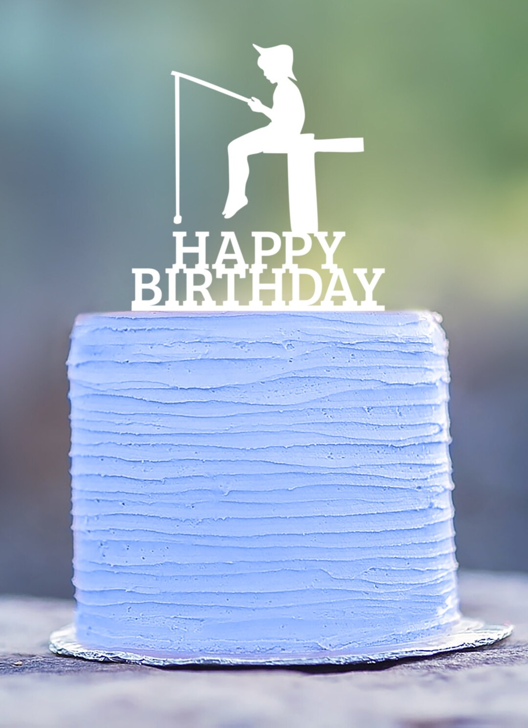 Happy Birthday Fishing Cake Topper, Fisher Man Cake Topper, Fishing ...