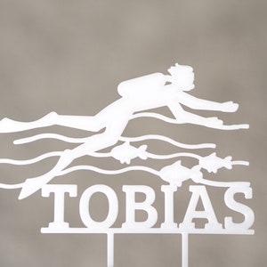 Scuba Diver Cake Topper, Diving Cake Topper, Scuba Diver Cake ...