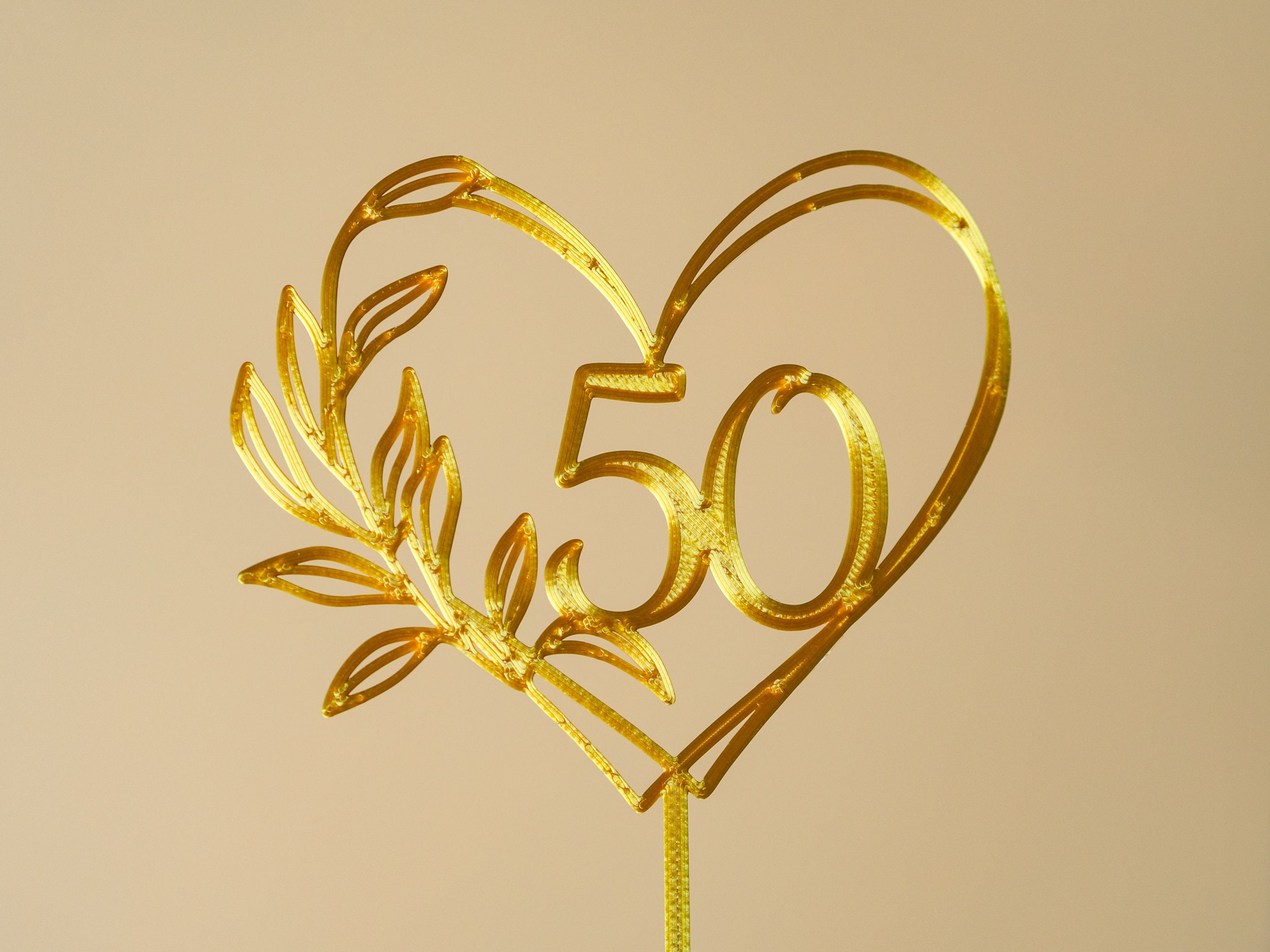 Golden Wedding Anniversary Cake Topper 50th Marriage | Etsy