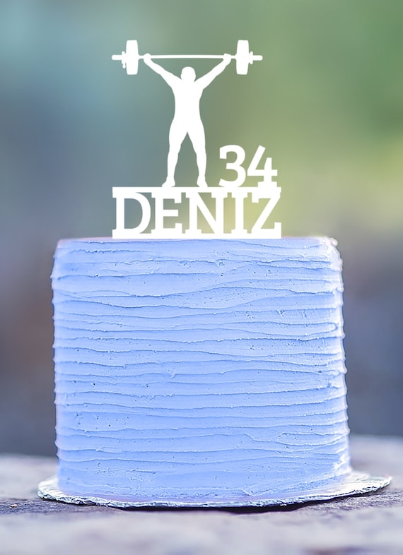 Weightlifter Topper Gym Cake Topper Weight Lifting Cake - Etsy