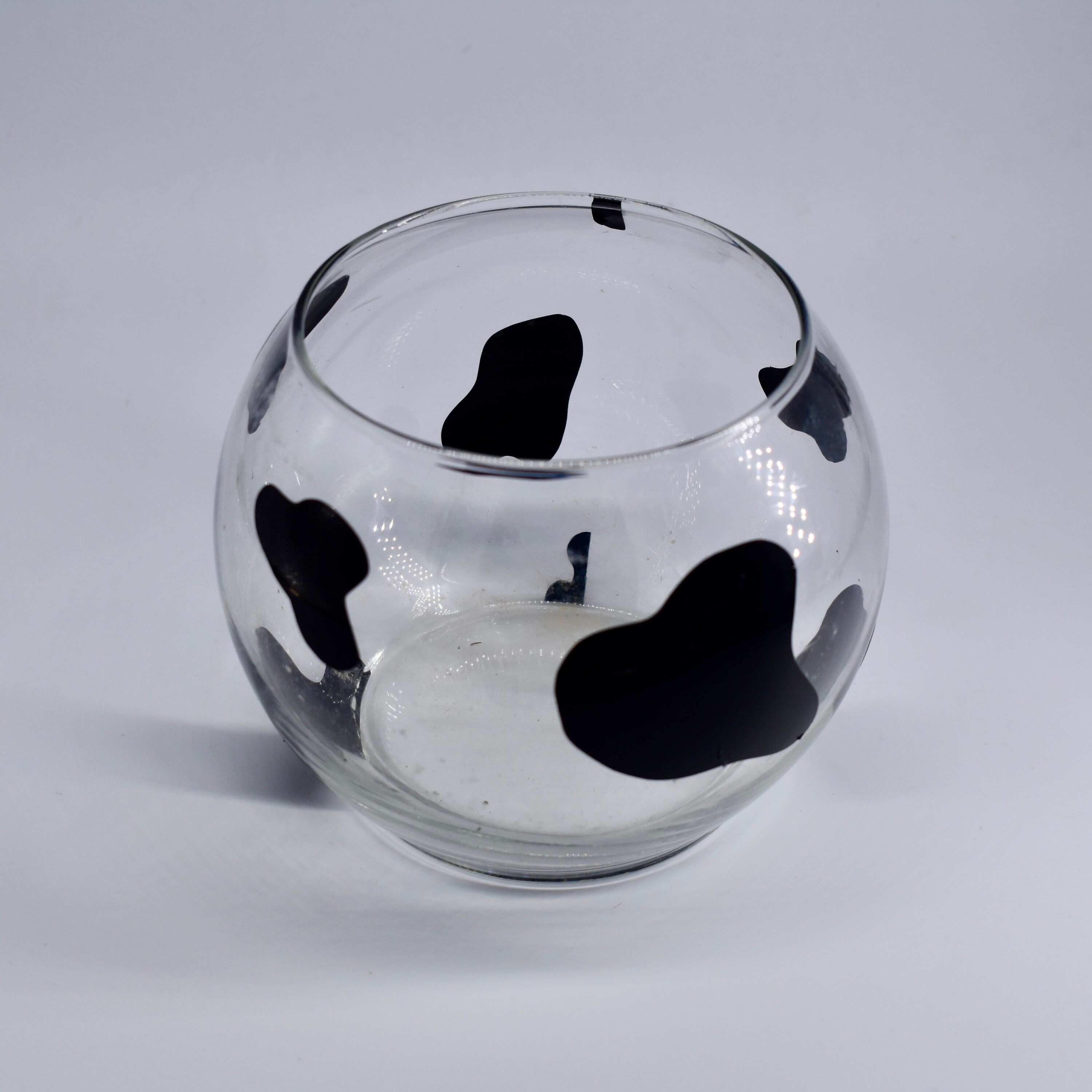 Cow Print Round Glass Vase - Etsy