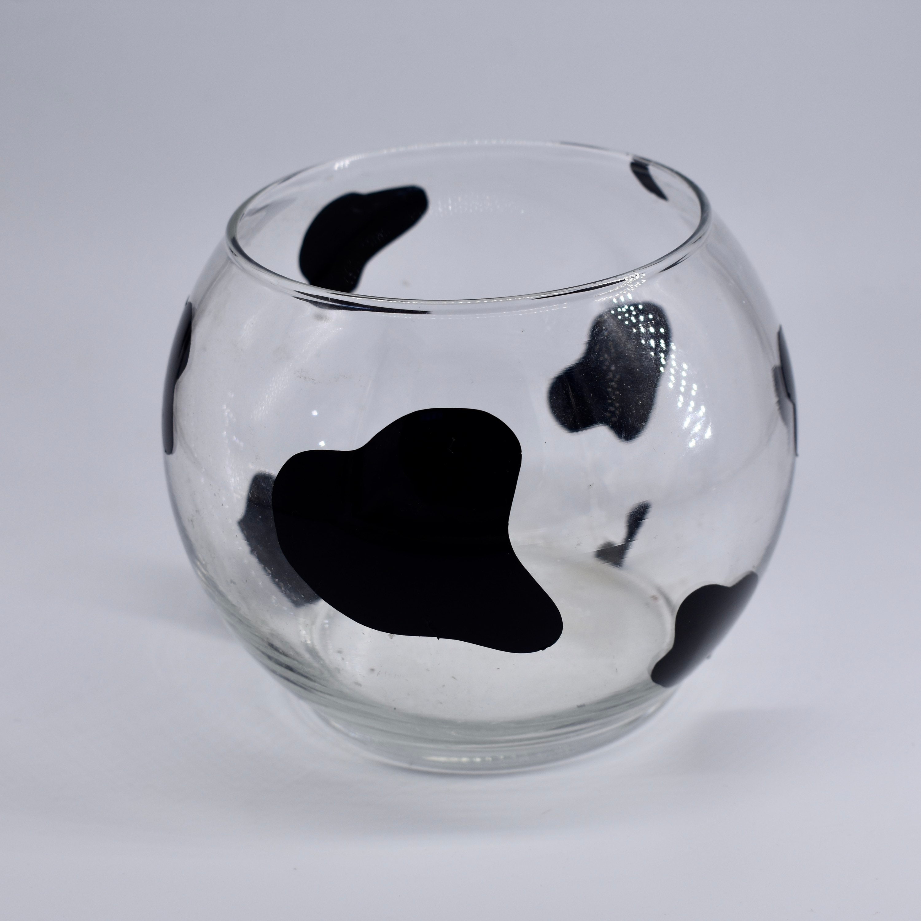 Cow Print Round Glass Vase - Etsy