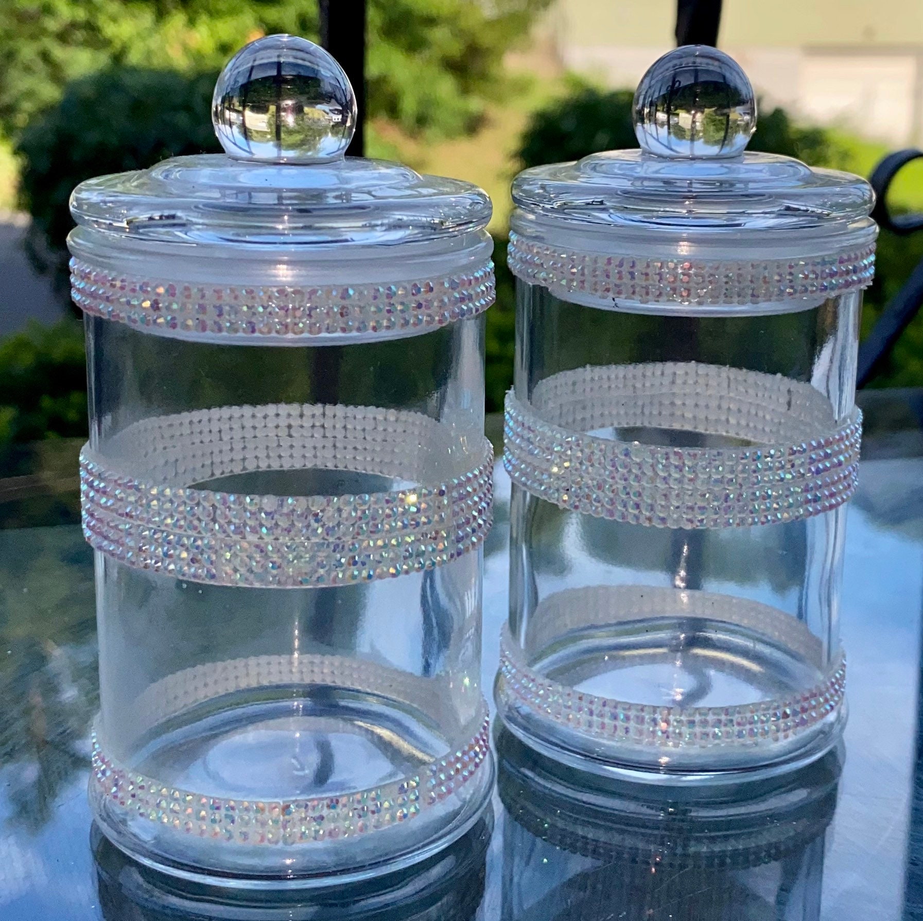 Beautiful Rhinestone Bling Favor Jars With Lids Storage - Etsy