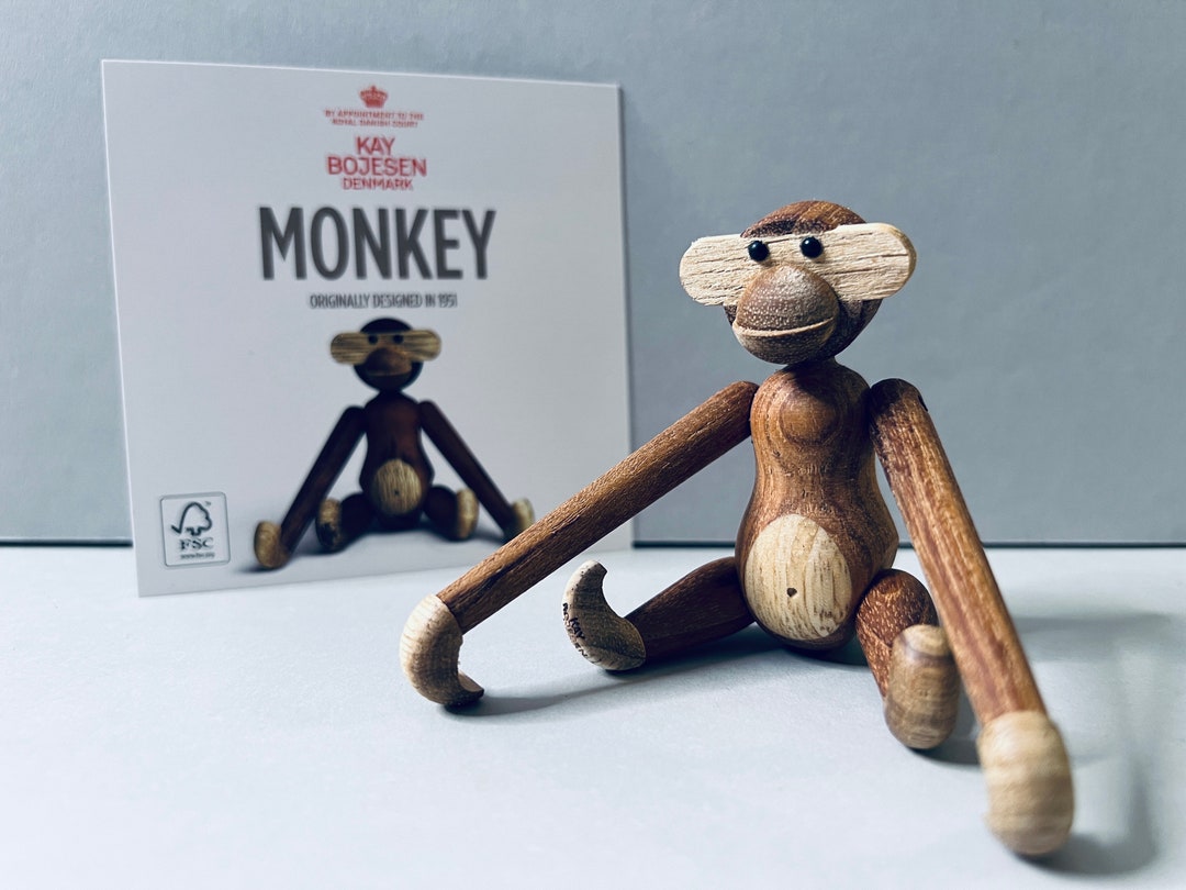 Kay Bojesen Monkey: Mini Teak/limba Wood, Danish Design (9.5cm) - Etsy
