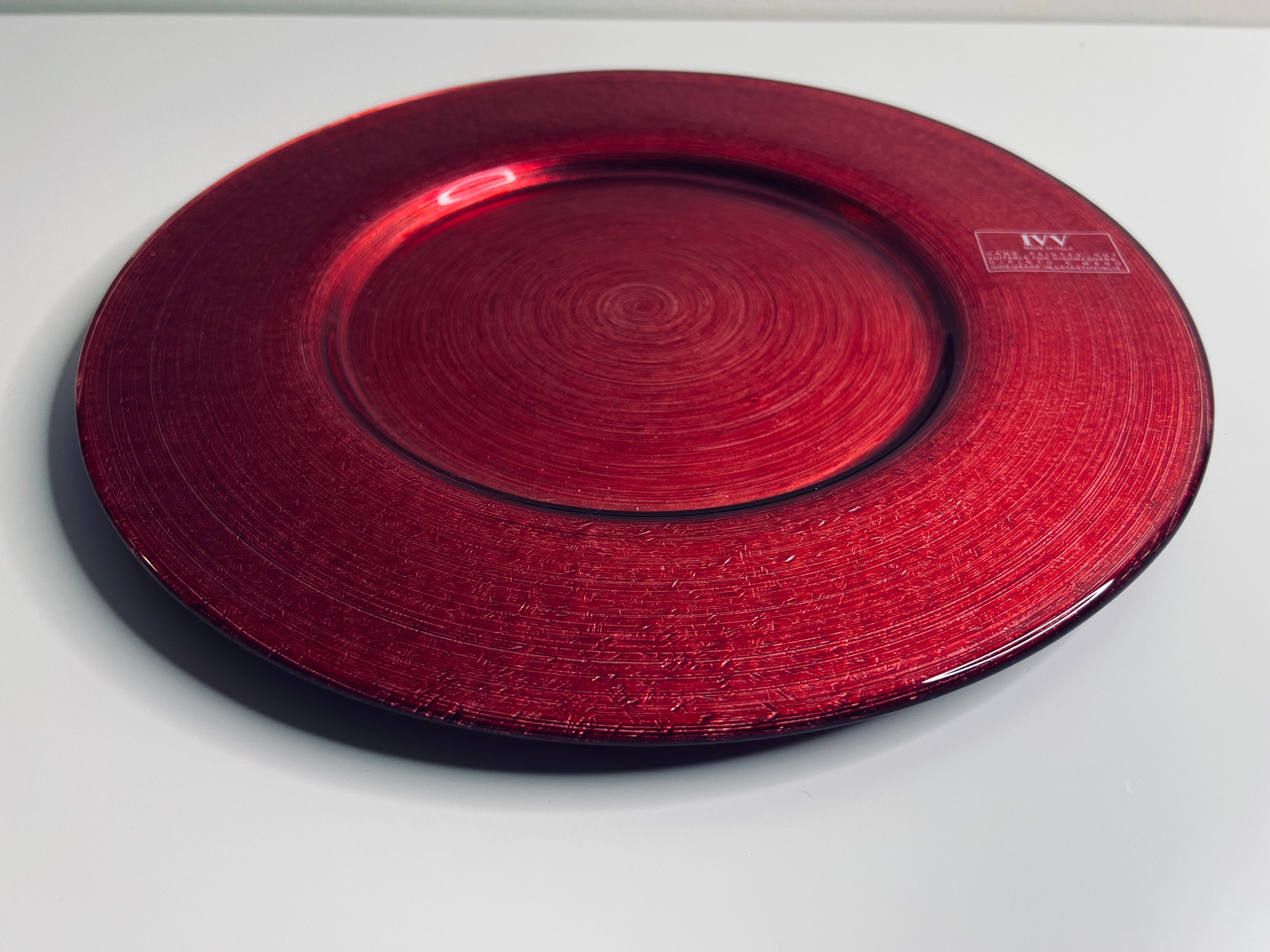 IVV | Italian Handmade Glass Round Platter 34cm - Red - Etsy