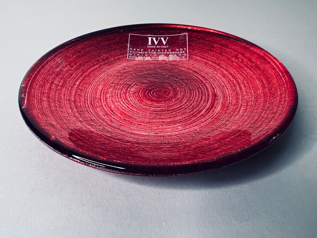 IVV | Italian Handmade Glass Trinket Tray 15cm - Red - Etsy