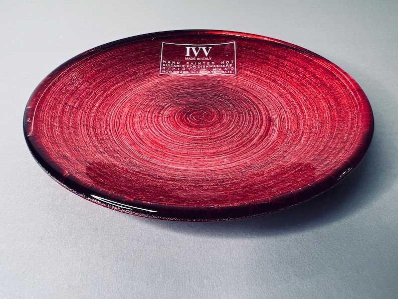 IVV | Italian Handmade Glass Trinket Tray 15cm - Red - Etsy