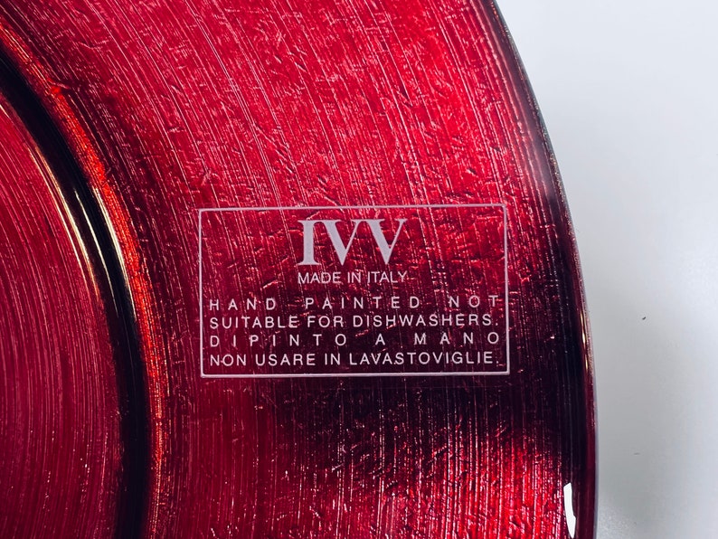 IVV Italian Handmade Glass Round Platter 34cm Red - Etsy