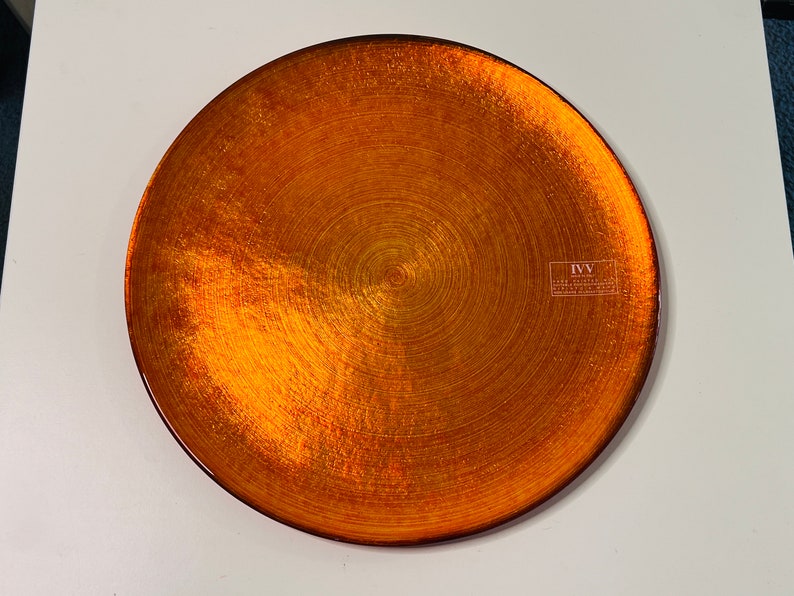 IVV | Italian Handmade Glass Round Platter 37cm - Orange - Etsy