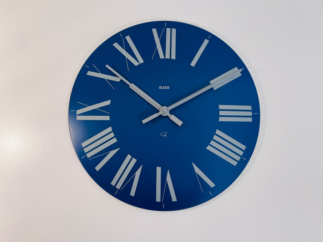 Alessi Firenze Wall Clock Dark Blue by Castiglioni - Etsy