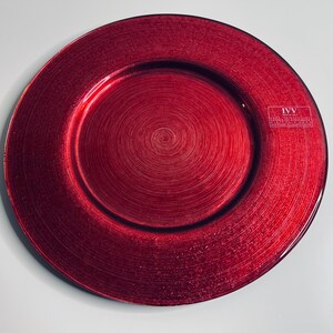 IVV | Italian Handmade Glass Round Platter 34cm - Red - Etsy