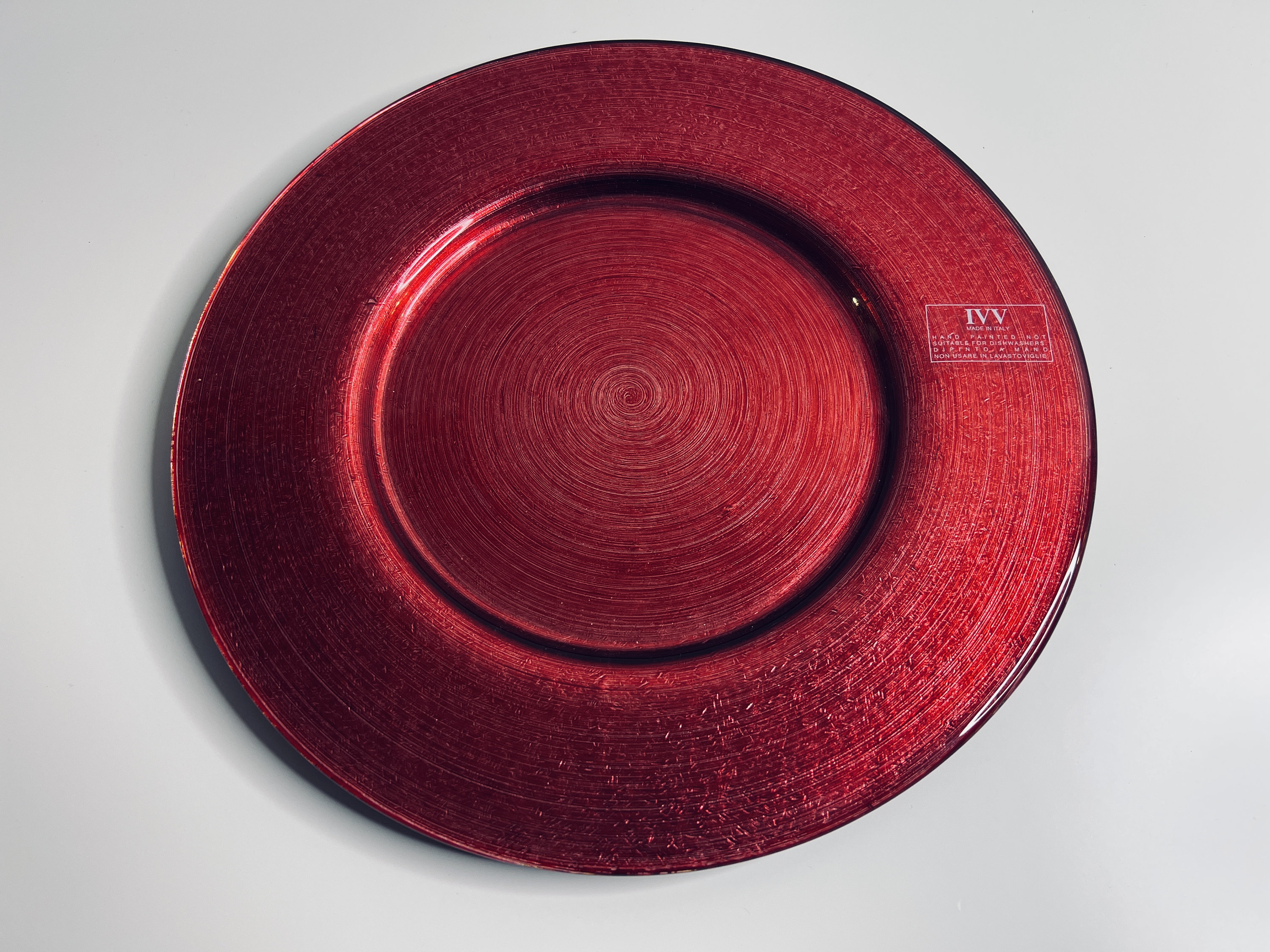 IVV | Italian Handmade Glass Round Platter 34cm - Red - Etsy