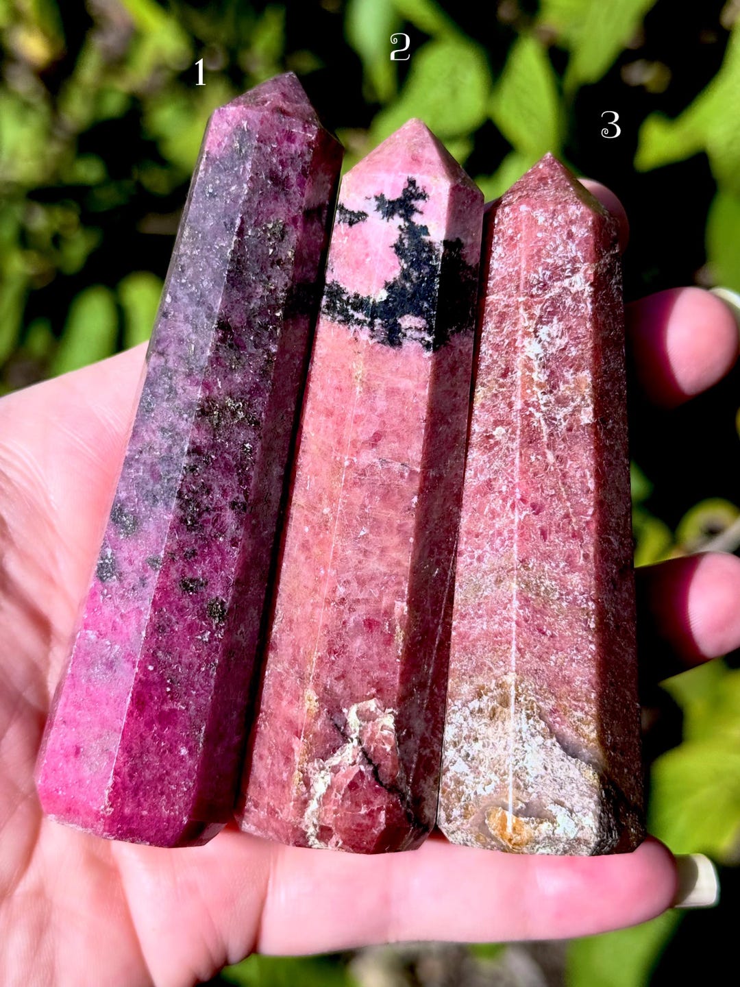 Pink Indian Rhodonite Towers | Natural Color | Heart Healing - Choose ...