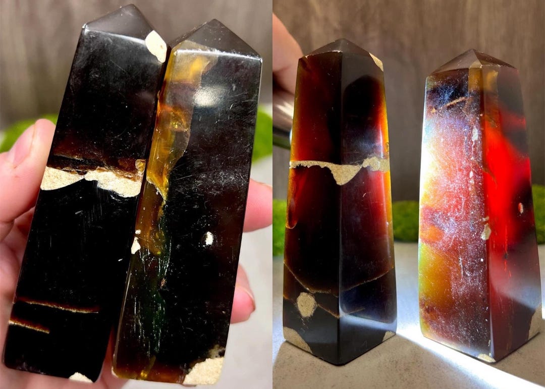 Sumatra Amber Towers Rare UV Reactive Semi-translucent Choose Yours - Etsy
