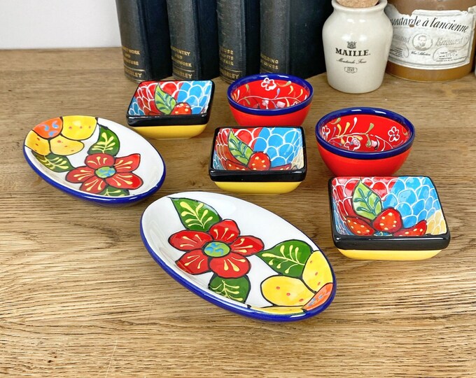 Del Rio Salado Hand Painted Artisan Pottery Tapas Bowls and Dishes ...