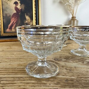 Set of Four Vintage Jacobean Clear Glass Dessert Bowls - Ice Cream ...