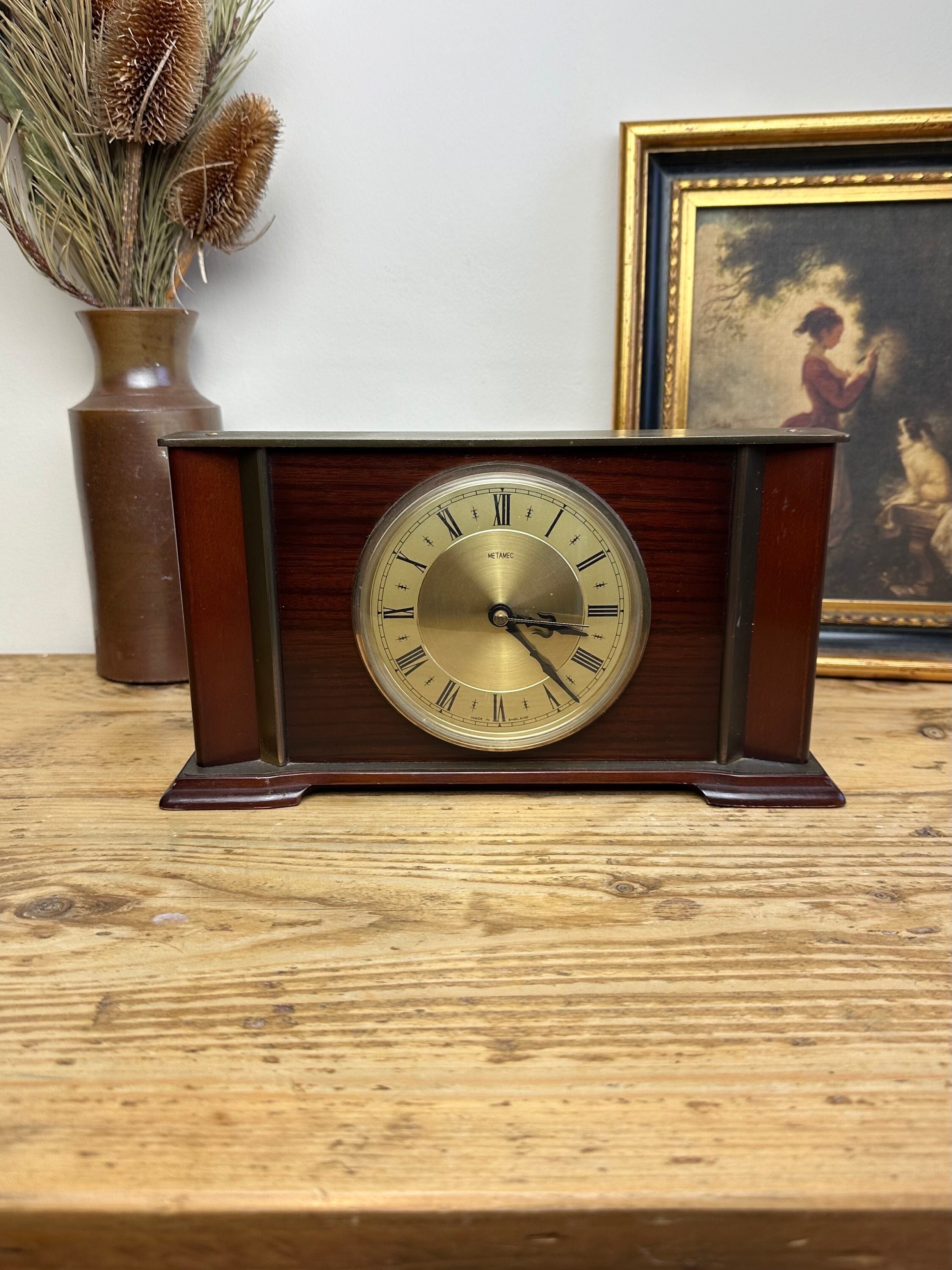 Metamec Vintage Mantle Clock Reto Timepiece Roman Numeral - Etsy