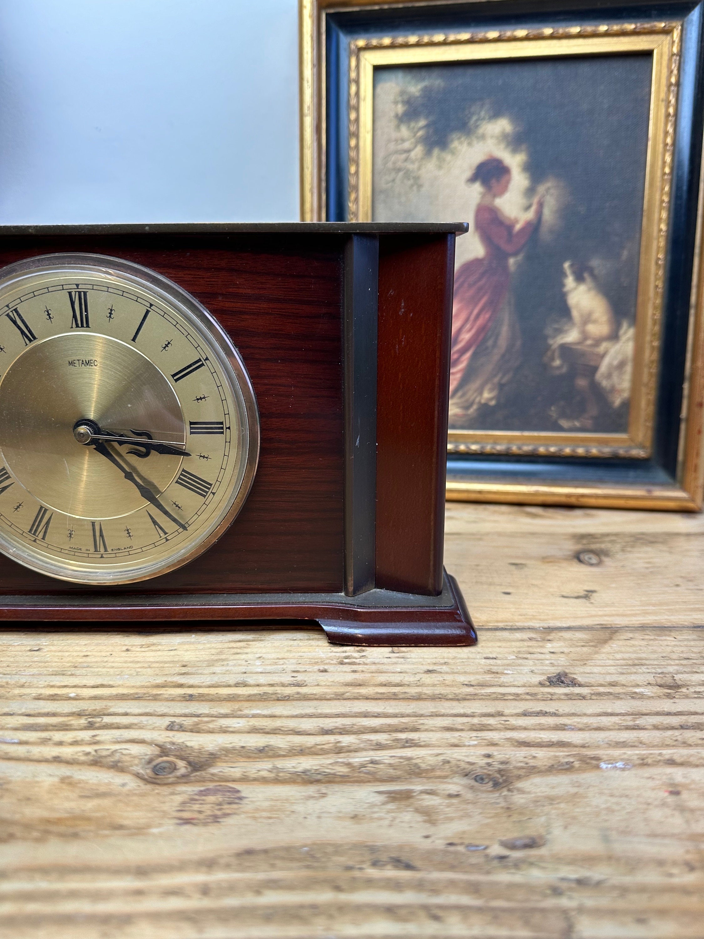 Metamec Vintage Mantle Clock Reto Timepiece Roman Numeral - Etsy