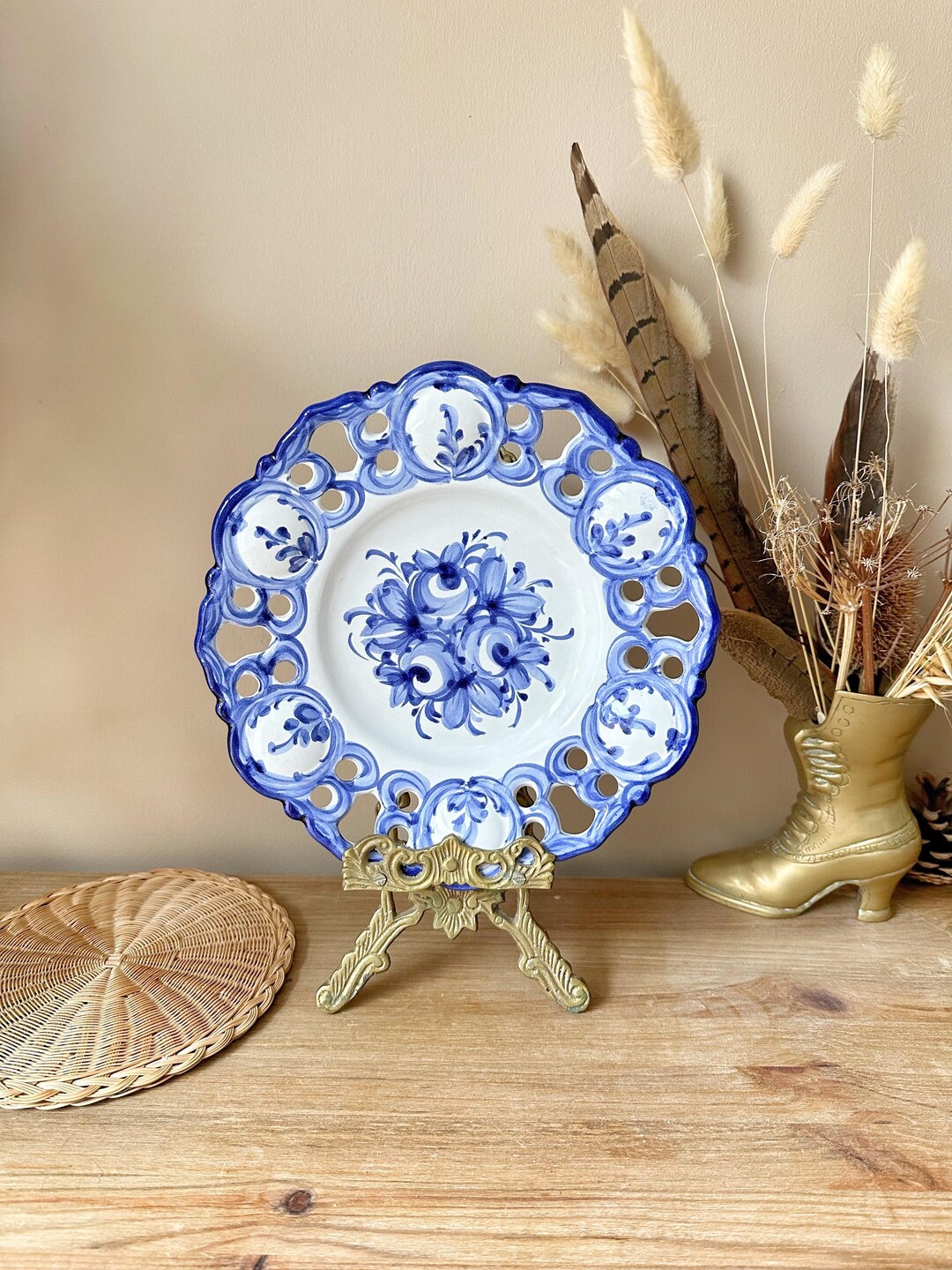 Portuguese Decorative Wall Hanging Plate - Handmade Ceramic Wall Decor ...