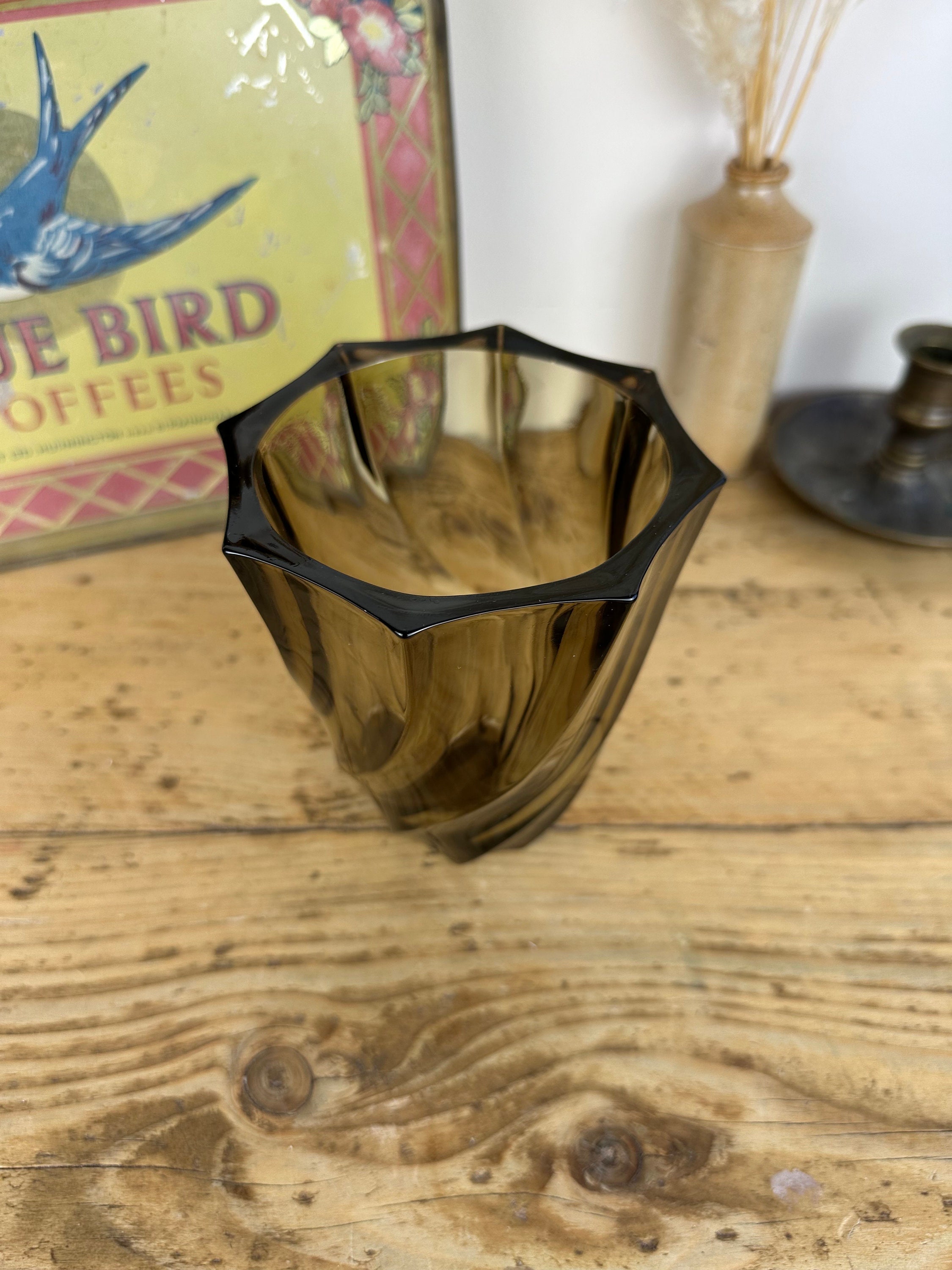 Luminarc Vintage Spirale Tinted French Glass Vase Retro Made - Etsy