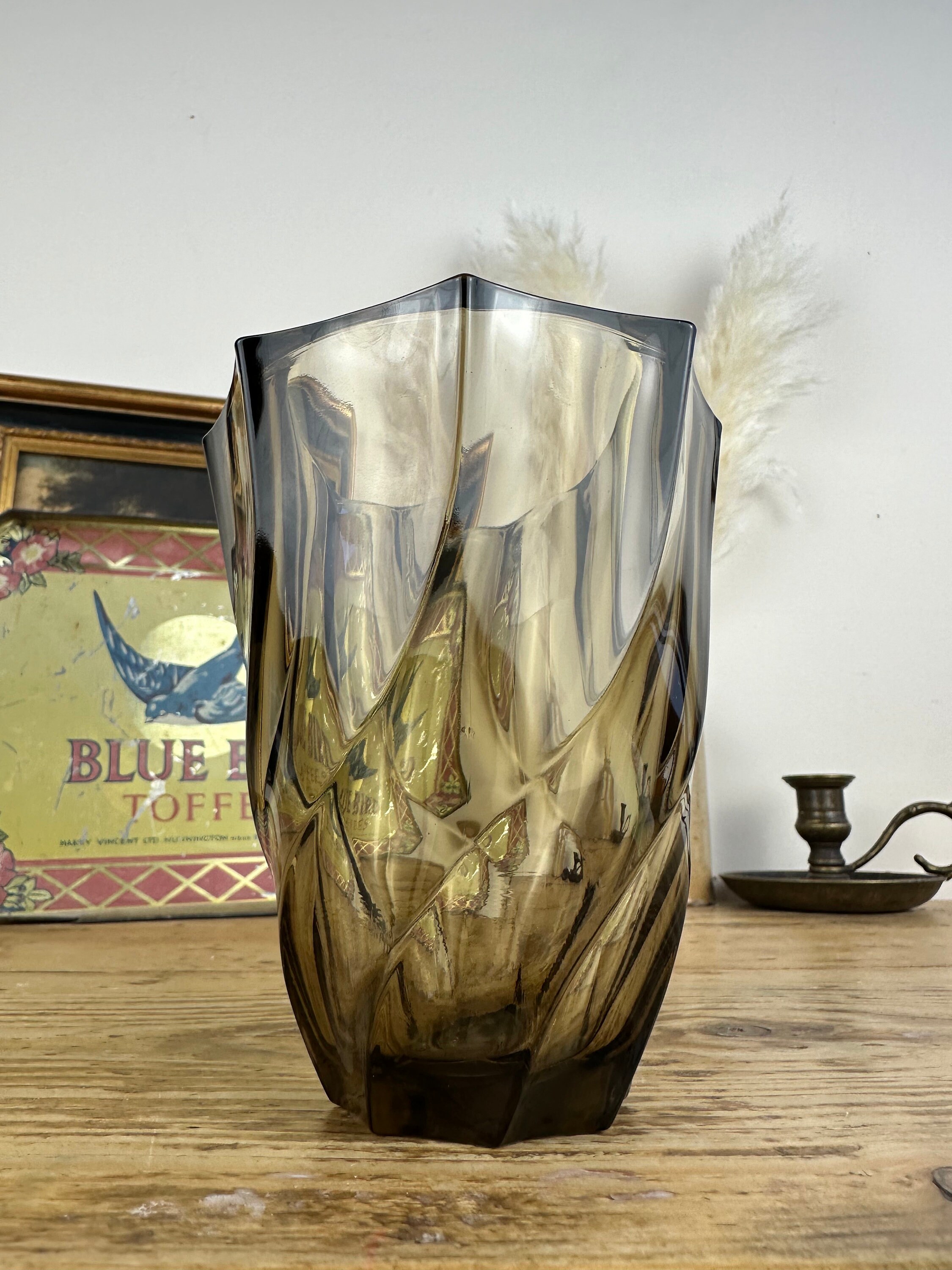 Luminarc Vintage Spirale Tinted French Glass Vase Retro Made - Etsy