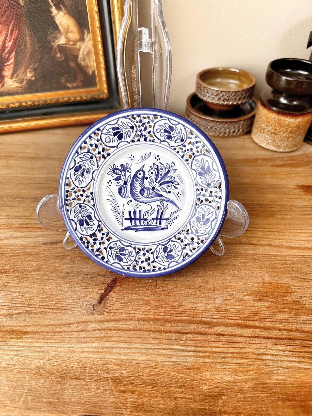 Czech Decorative Wall Hanging Plate - Handmade Ceramic Wall Decor ...