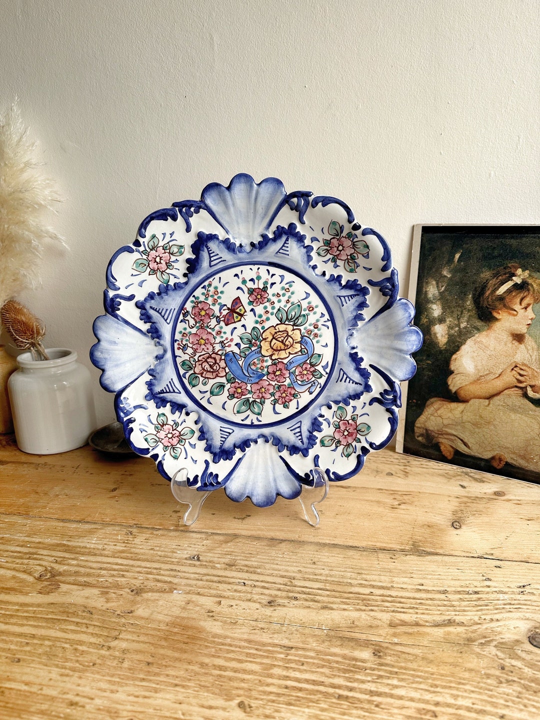 Vintage Hand Painted Portuguese Decorative Wall Hanging Plate ...