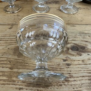 Set of Four Vintage Jacobean Clear Glass Dessert Bowls - Ice Cream ...