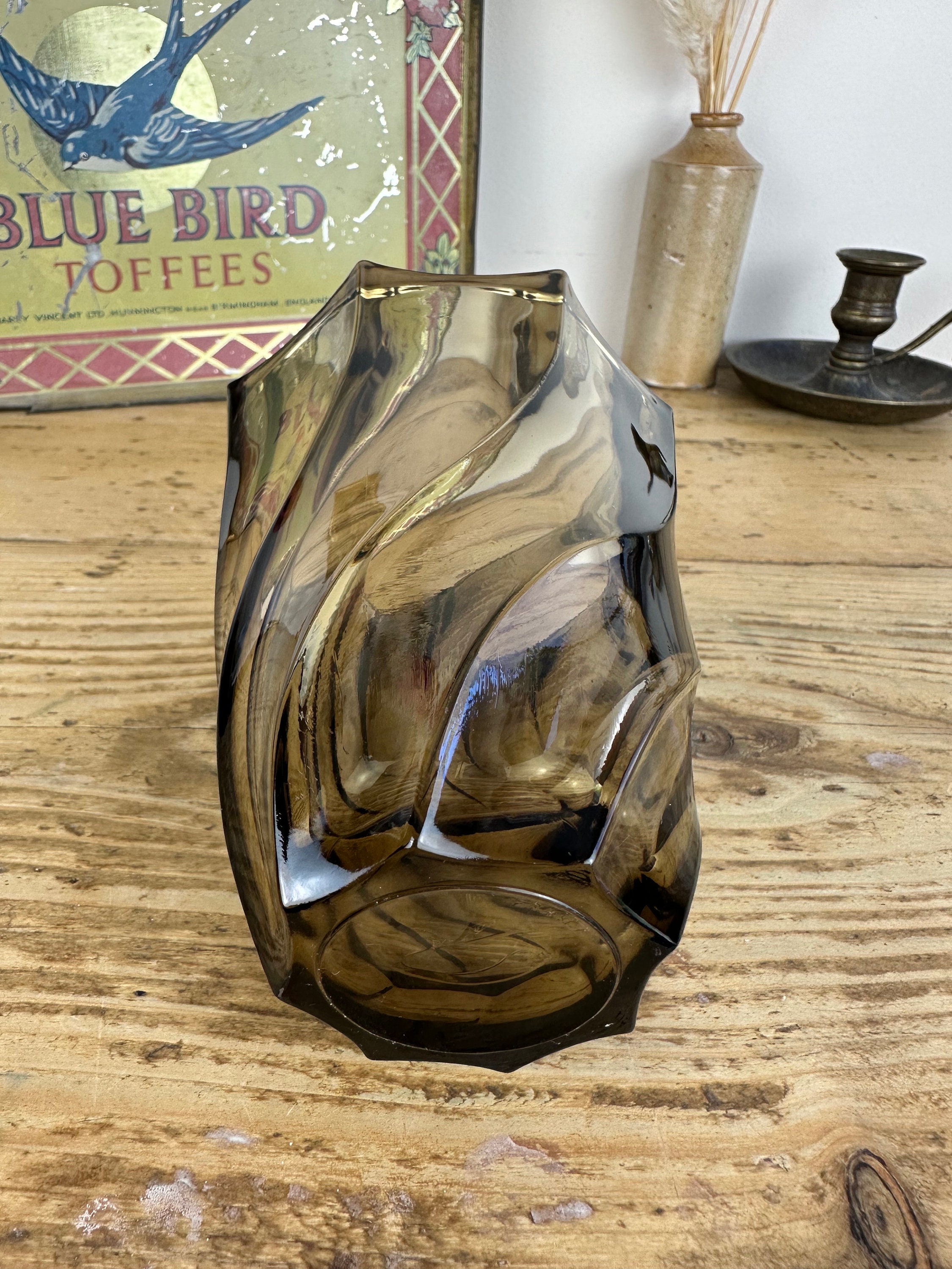 Luminarc Vintage Spirale Tinted French Glass Vase Retro Made - Etsy