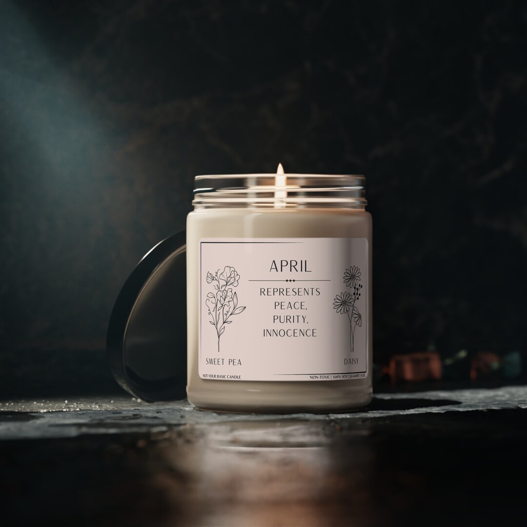 Birth Flower Candle APRIL Birthday Gift April Girl Gift for April ...