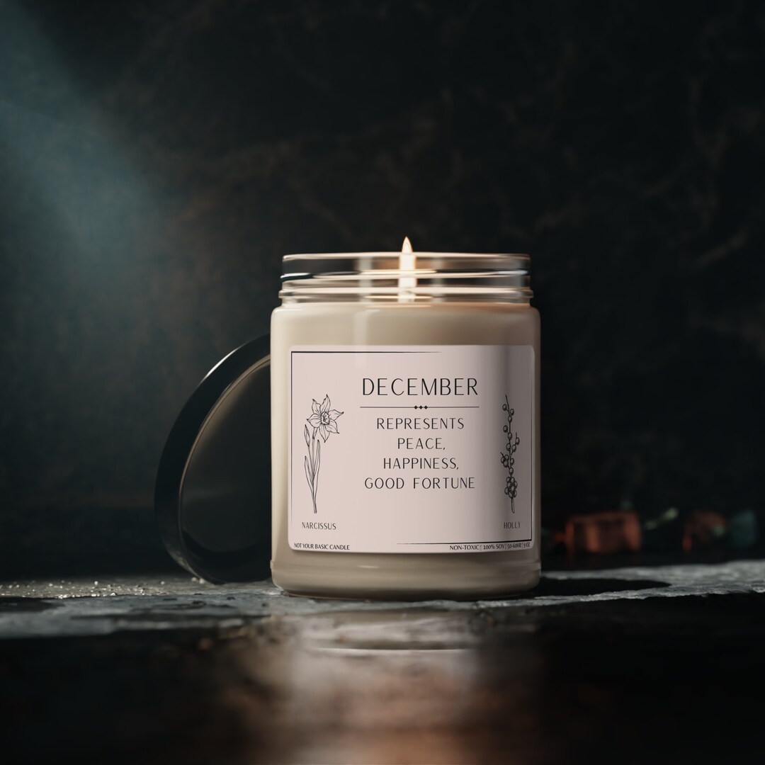 Birth Flower Candle December Birthday Gift December Girl Gift for ...