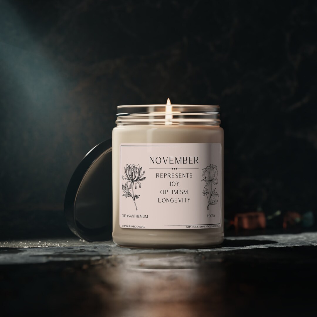 Birth Flower Candle November Birthday Gift November Girl Gift for ...