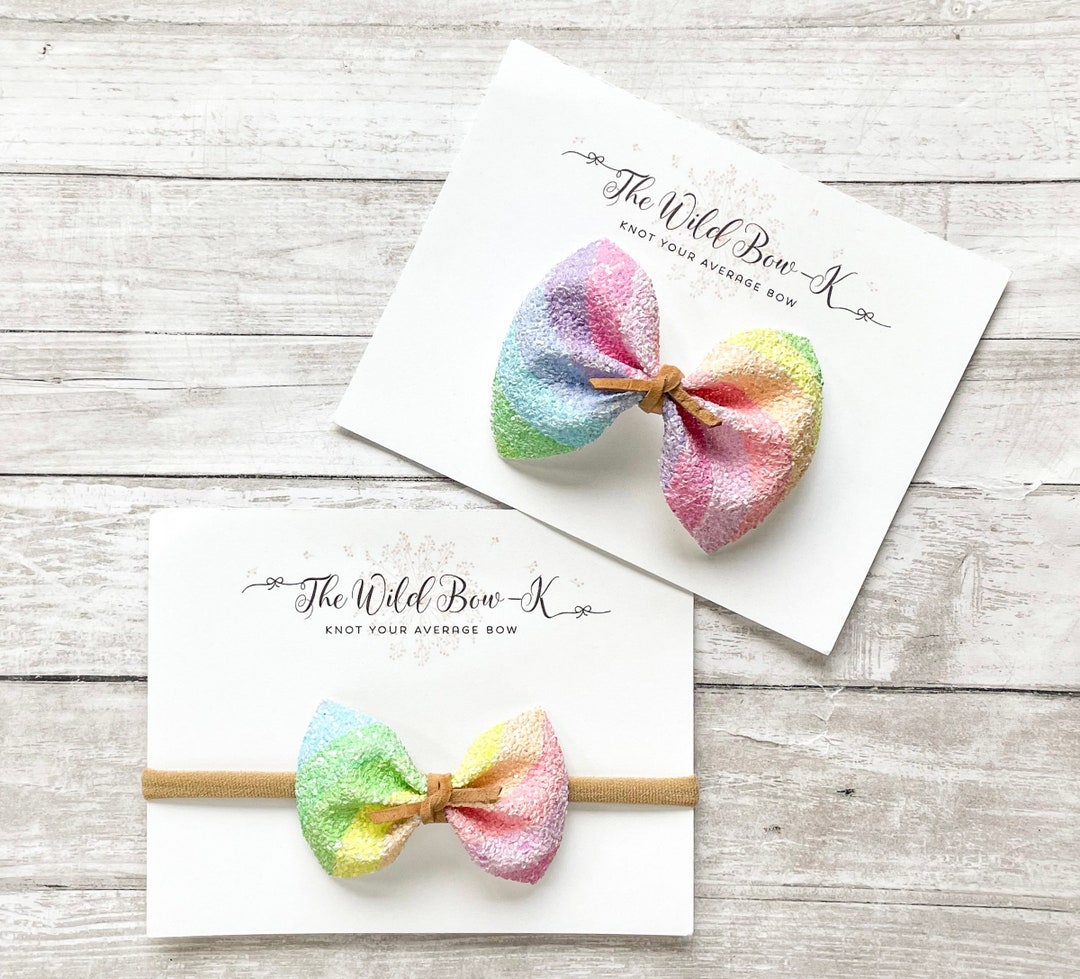 Big Sister Little Sister Bows, Pastel Rainbow Bows, Matching Girls Hair ...