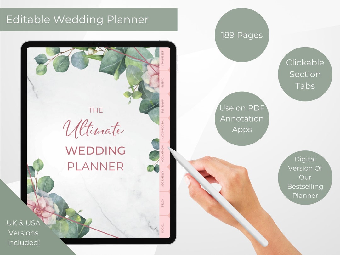 Digital Wedding Planner, Goodnotes & Notability Wedding Planner ...