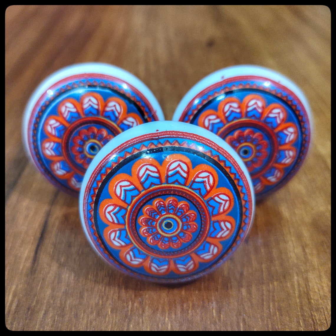 Vintage Handmade Cabinet Pulls Rare Home Interior Decor Mandala Ceramic ...