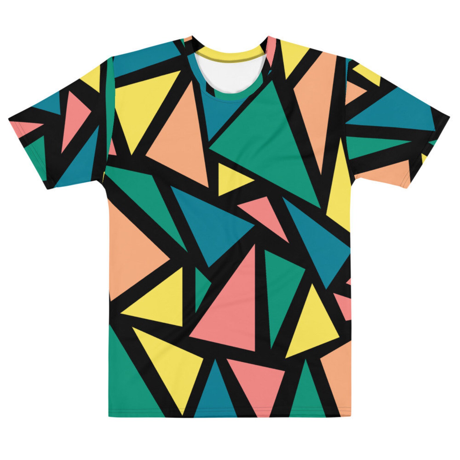 Men's Premium T-Shirt Retro Triangles in Vintage Colors | Etsy
