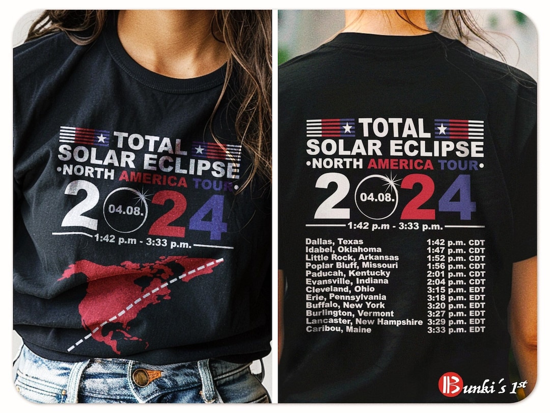 Solar Eclipse Shirt, Total Solar Eclipse 2024 T-shirt, April 8 Path of ...