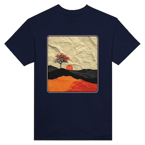 Tree Art, Tree and Fields T-shirt, Natur Lover Gift, Country Landscape ...