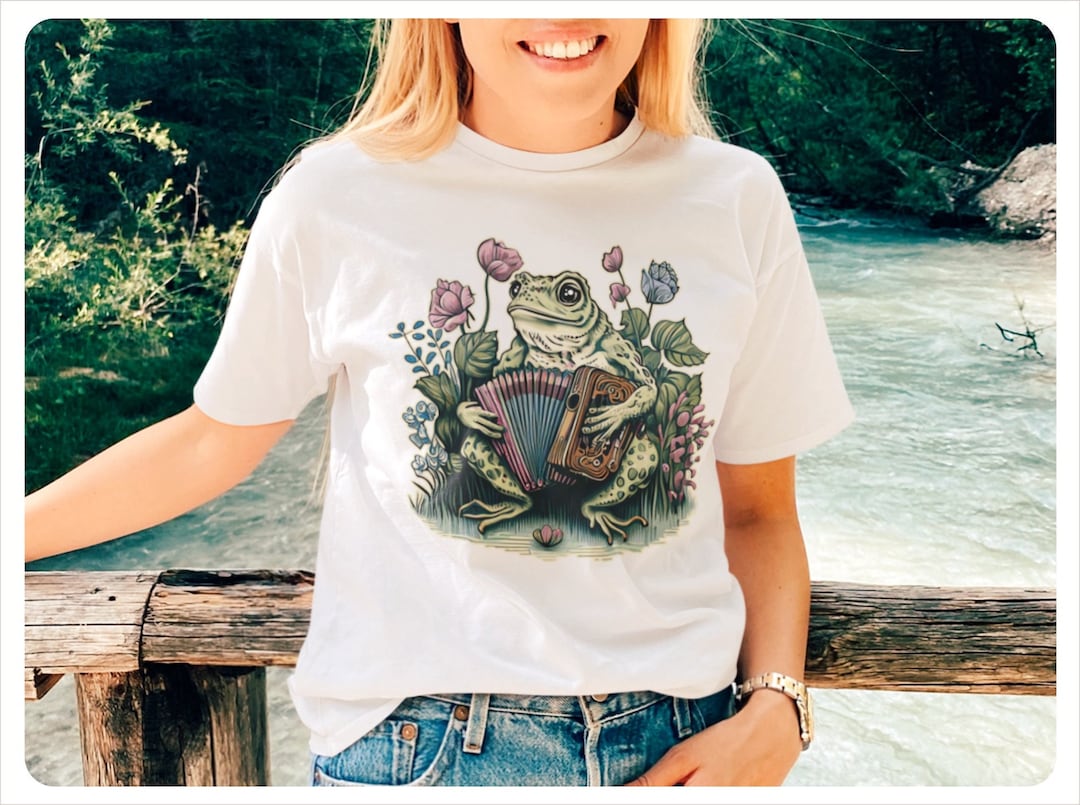 Cottagecore Frog Playing Accordion, Cottagecore Aesthetics, Frog Lovers ...