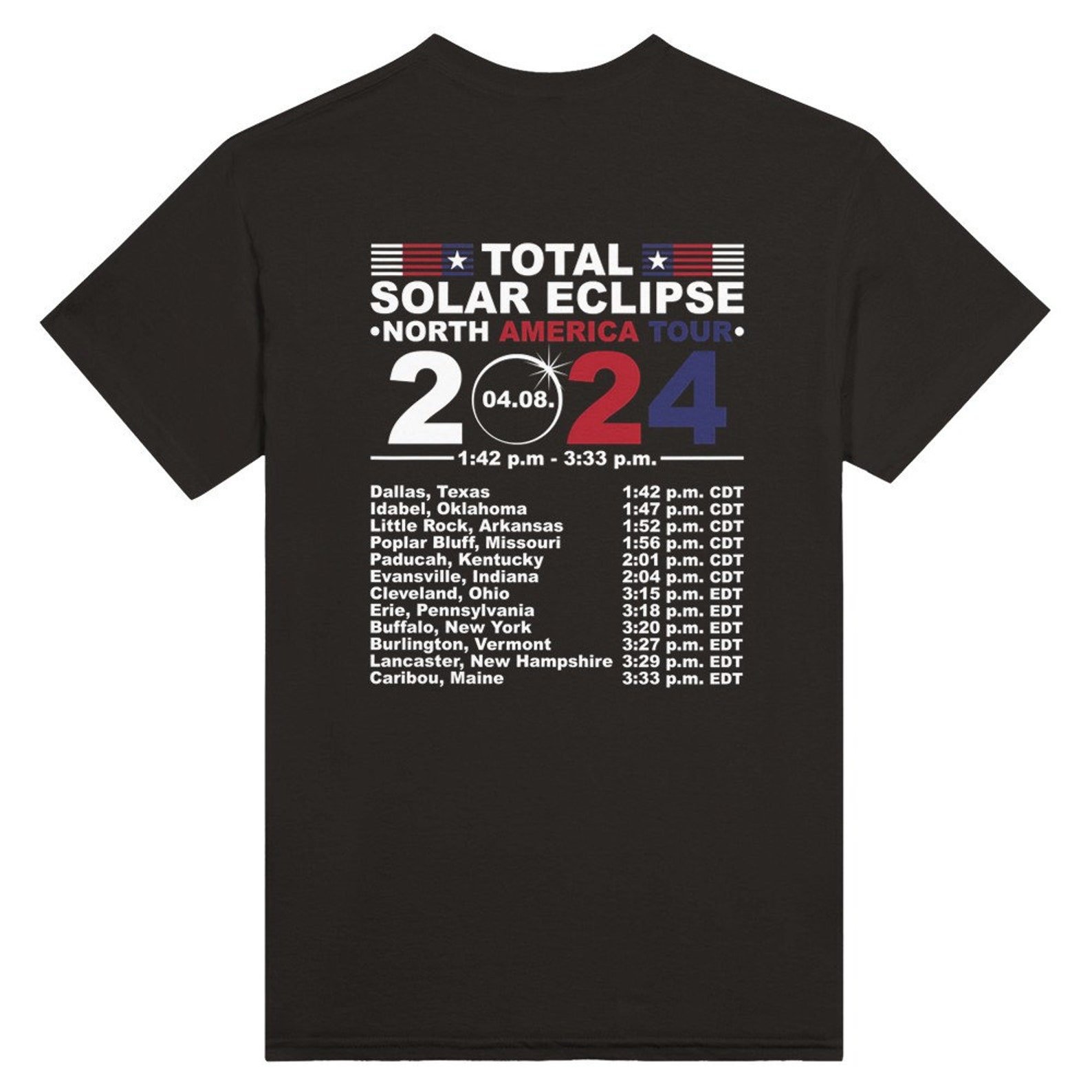Solar Eclipse Shirt, Total Solar Eclipse 2024 T-shirt, April 8 Path of ...