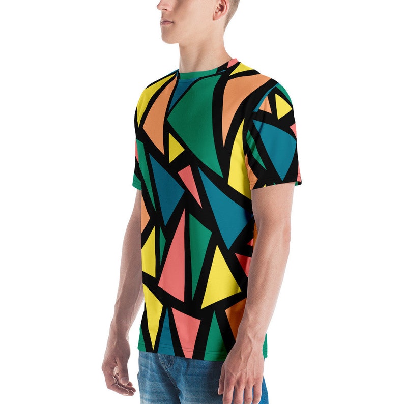 Men's Premium T-shirt Retro Triangles in Vintage Colors - Etsy