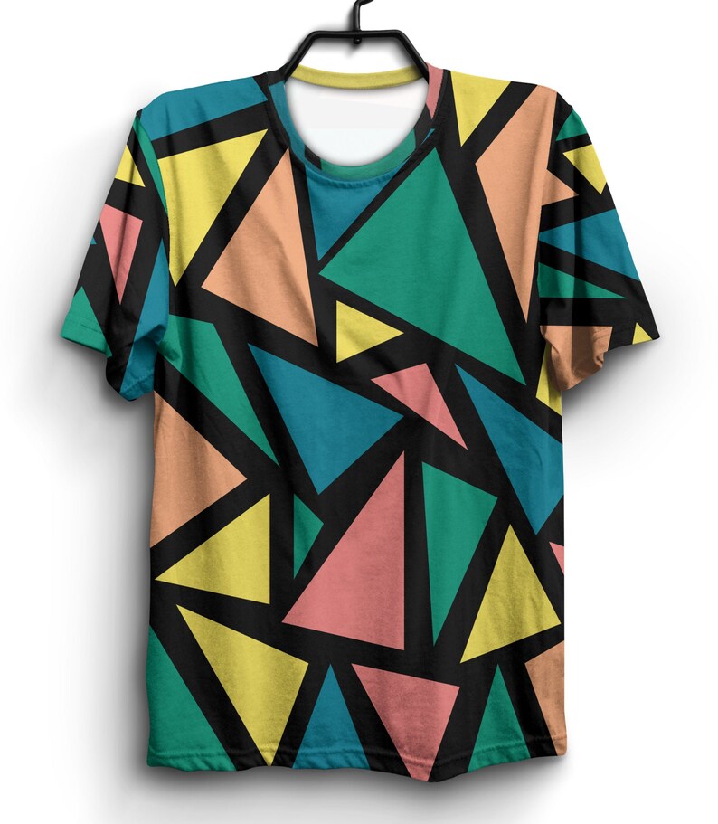 Men's Premium T-shirt Retro Triangles in Vintage Colors - Etsy