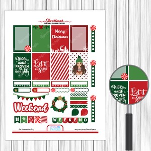 Printable Christmas Planner Stickers Kit Christmas Weekly Planner Kit ...