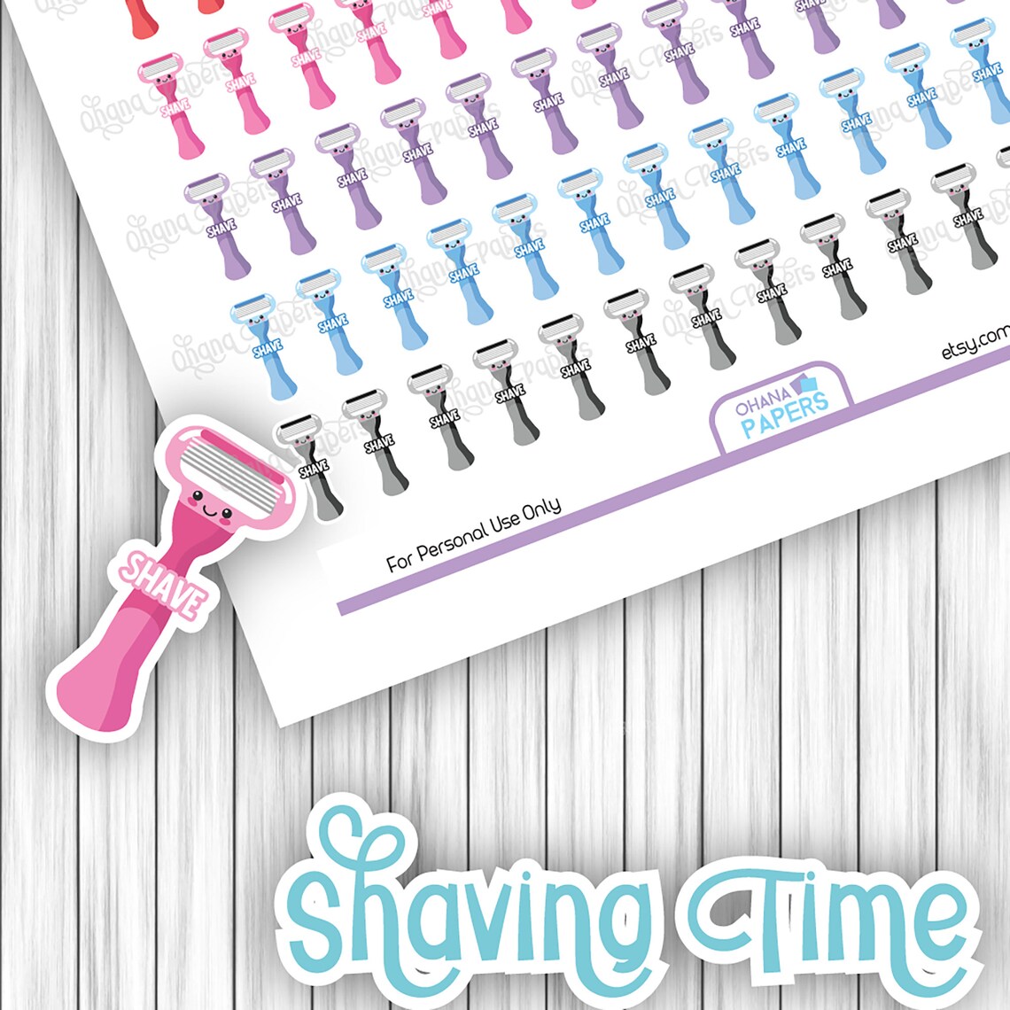 Printable Planner RAZOR Stickers Shave Decorative Stickers | Etsy