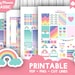 Pastel Rainbow Printable Planner Weekly Kit Mambi Happy Planner HP ...
