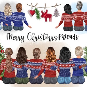 Christmas Friends Clipart: Personalized Holiday PNG Portrait Creator ...