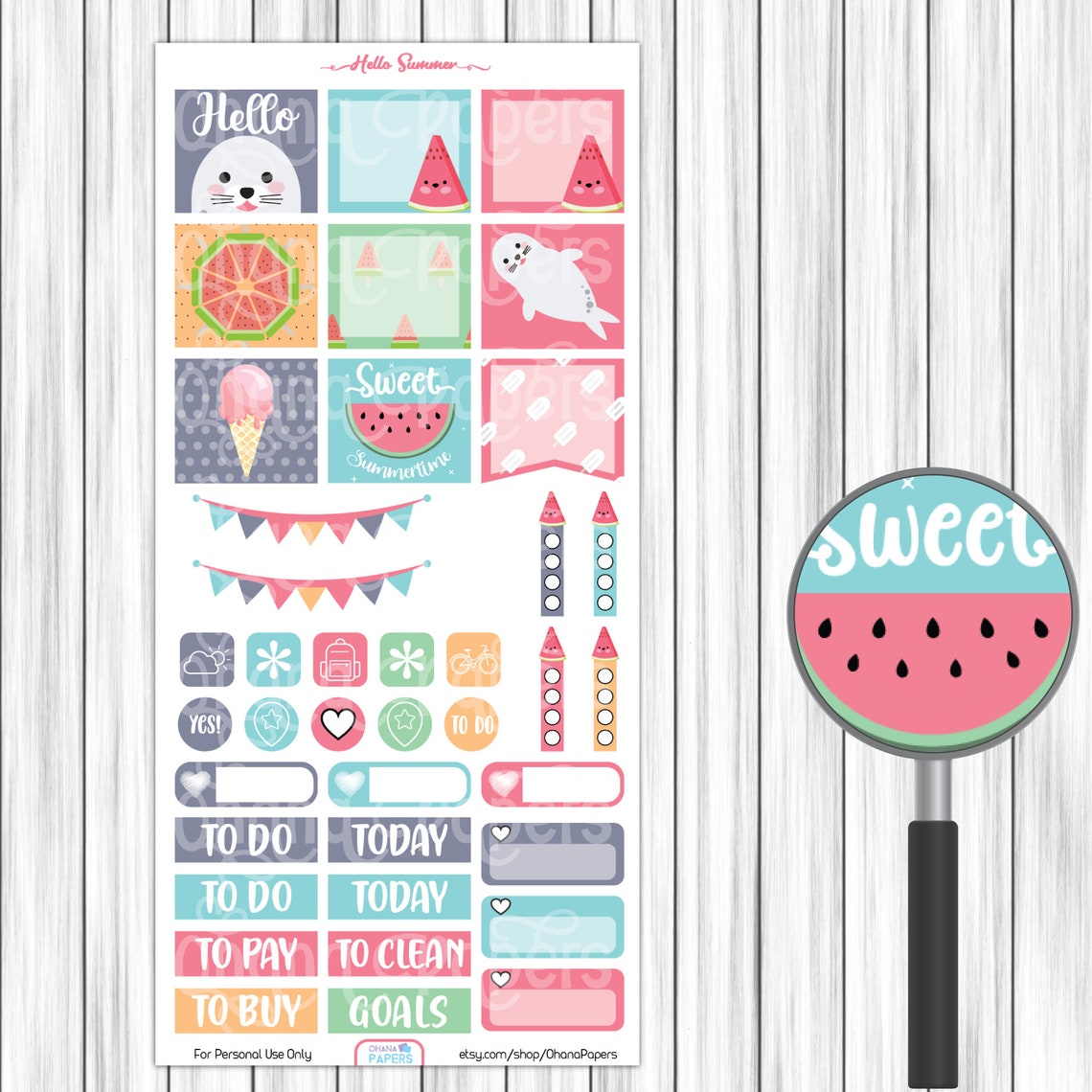 HELLO SUMMER Printable Planner Weekly Kit Hobonichi Weeks - Etsy