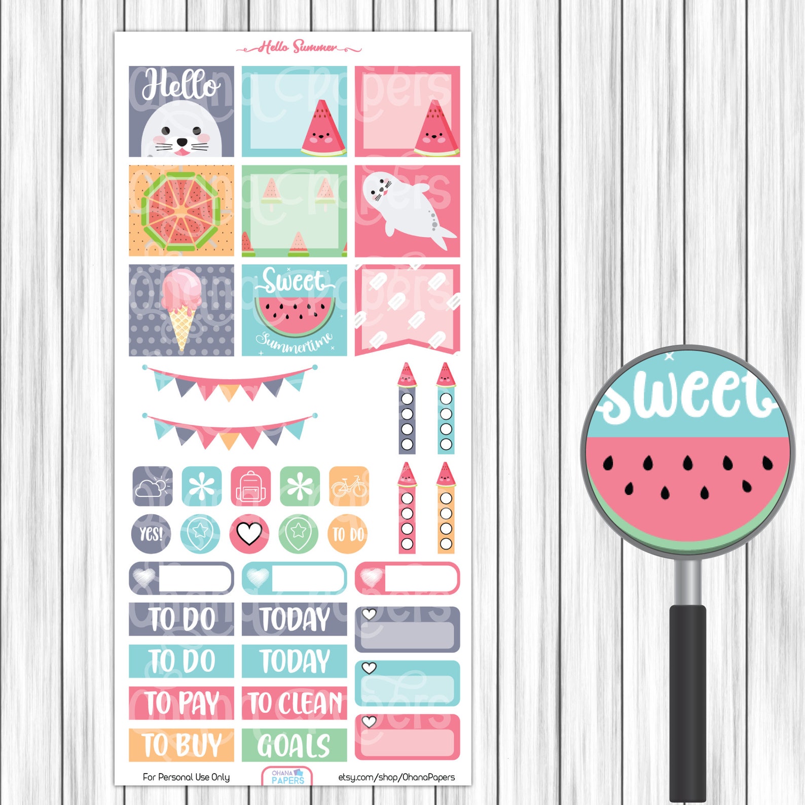 HELLO SUMMER Printable Planner Weekly Kit Hobonichi Weeks - Etsy